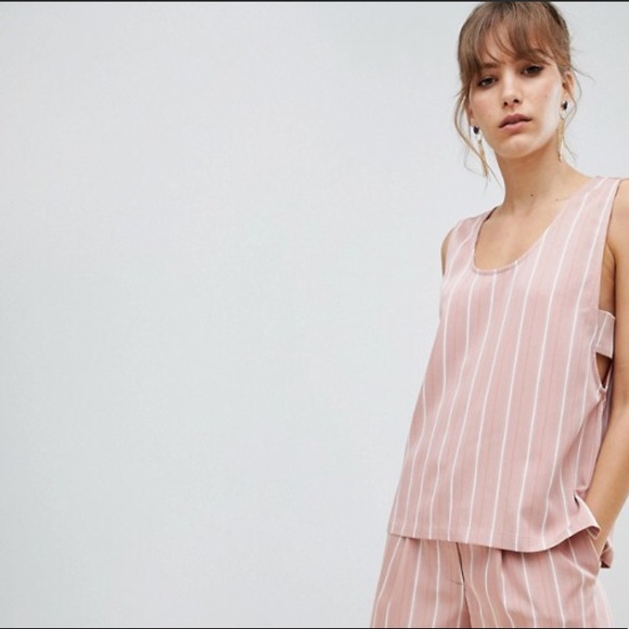 ASOS | Tops | New Asos Pink Stripe Open Side Top | Poshmark